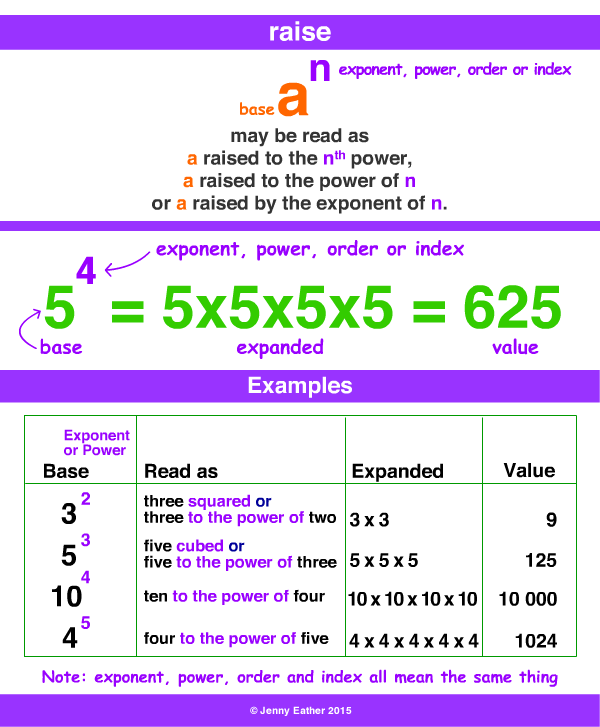 raise ~ A Maths Dictionary for Kids Quick Reference by Jenny Eather